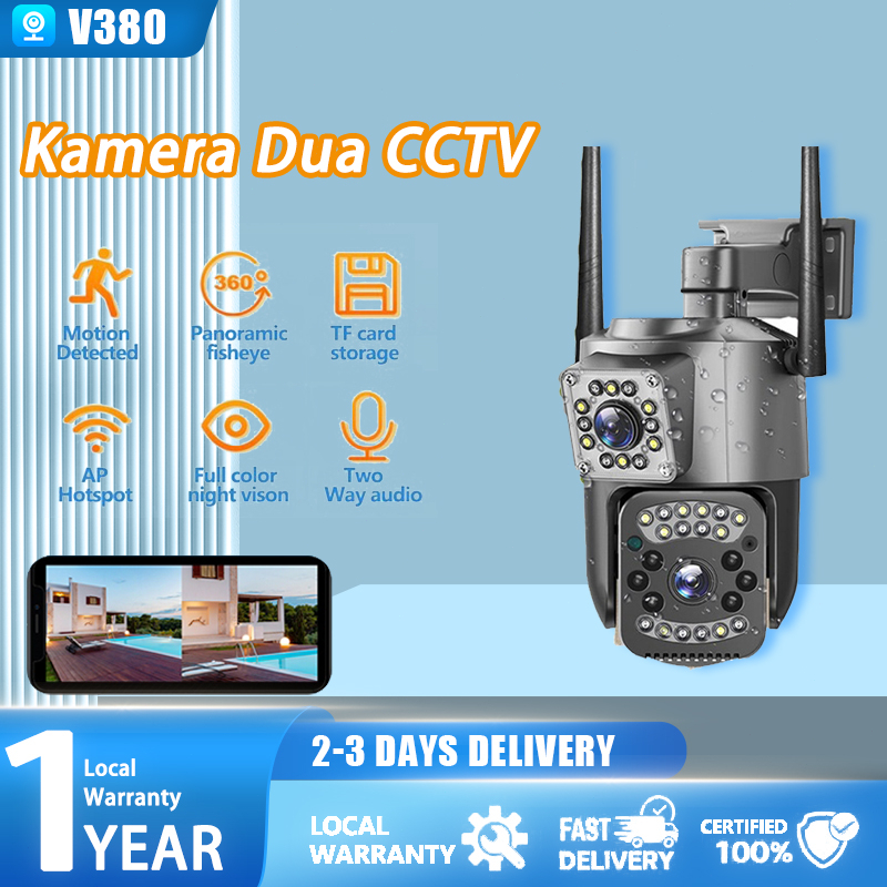 Jual CCTV V380 Pro Dual Lens 8MP WIFI 4G SIM Card Waterproof Night ...