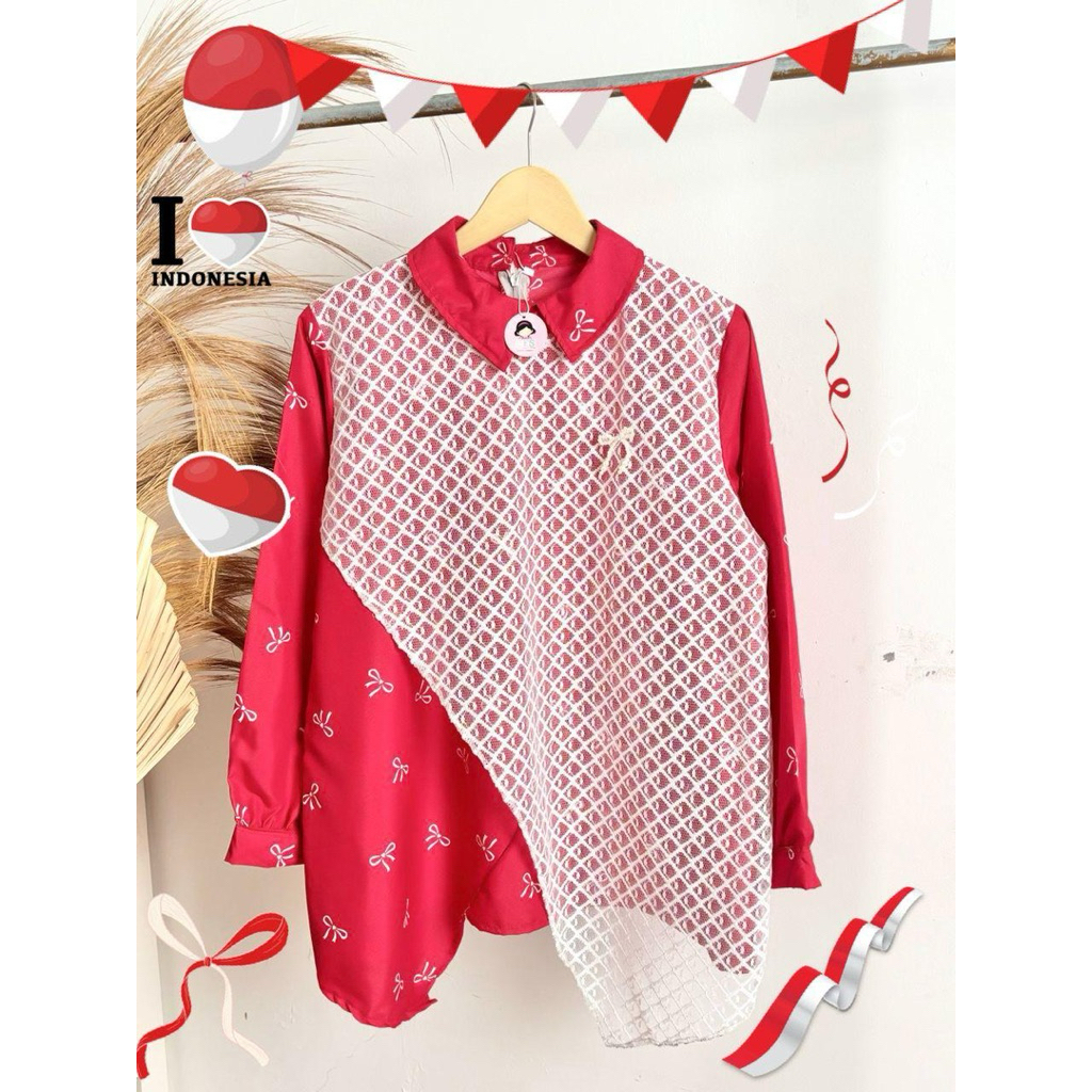 Jual GIRLFASHIONSTORY ORIGINAL MERDEKA ATASAN MERAH PUTIH | Shopee ...