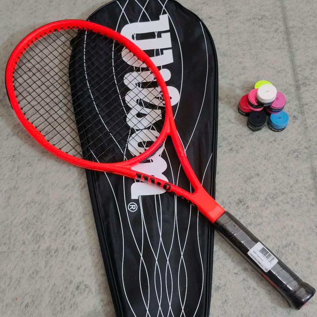 Jual Raket Tenis Pemula Wilson Pro Staff Oren Carbon Siap Pakai Ada Tas ...