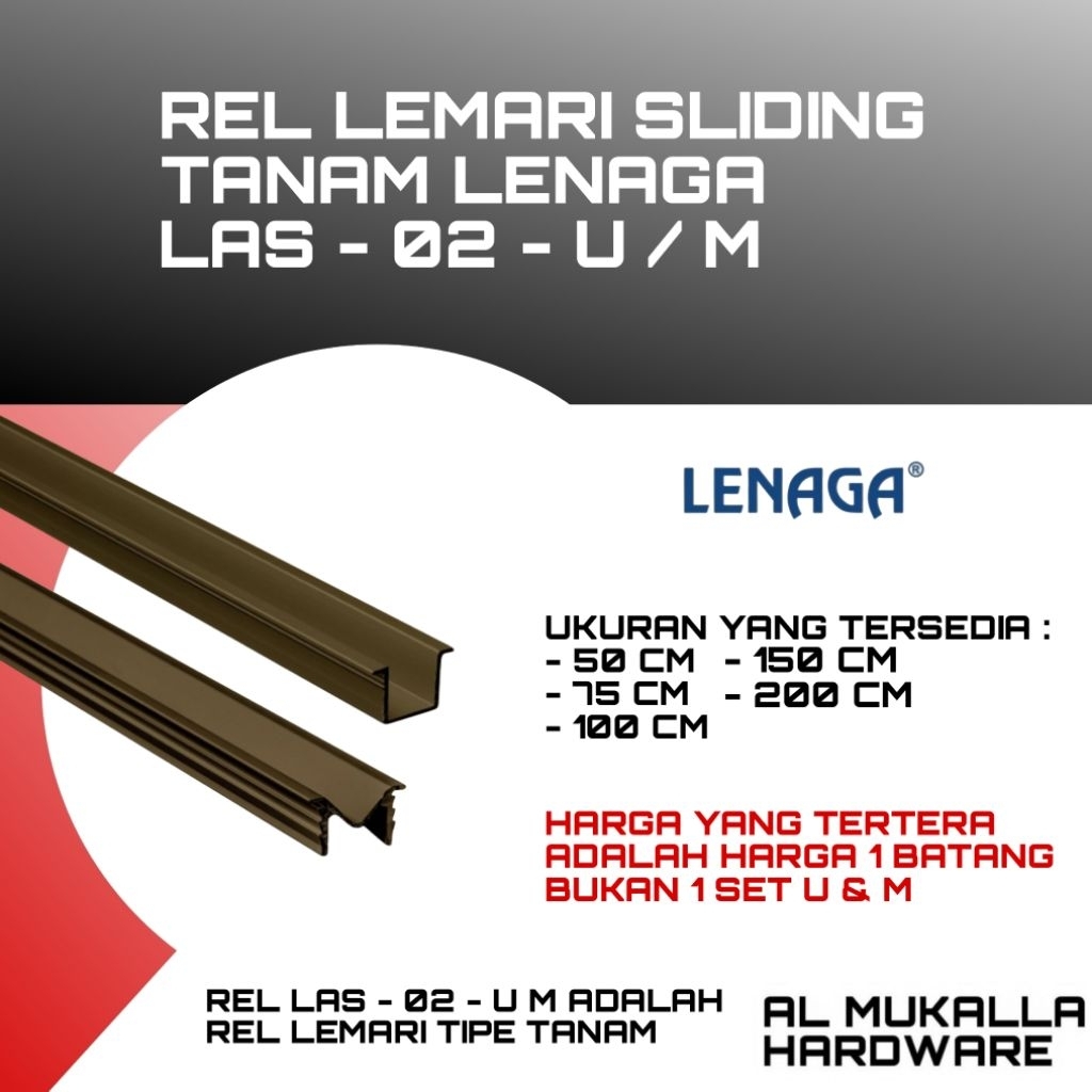 Jual Rel Lemari Sliding Geser Tanam Las - 02 U M Lenaga 1 Batang | Pasangan Roda SD - 3141 ...