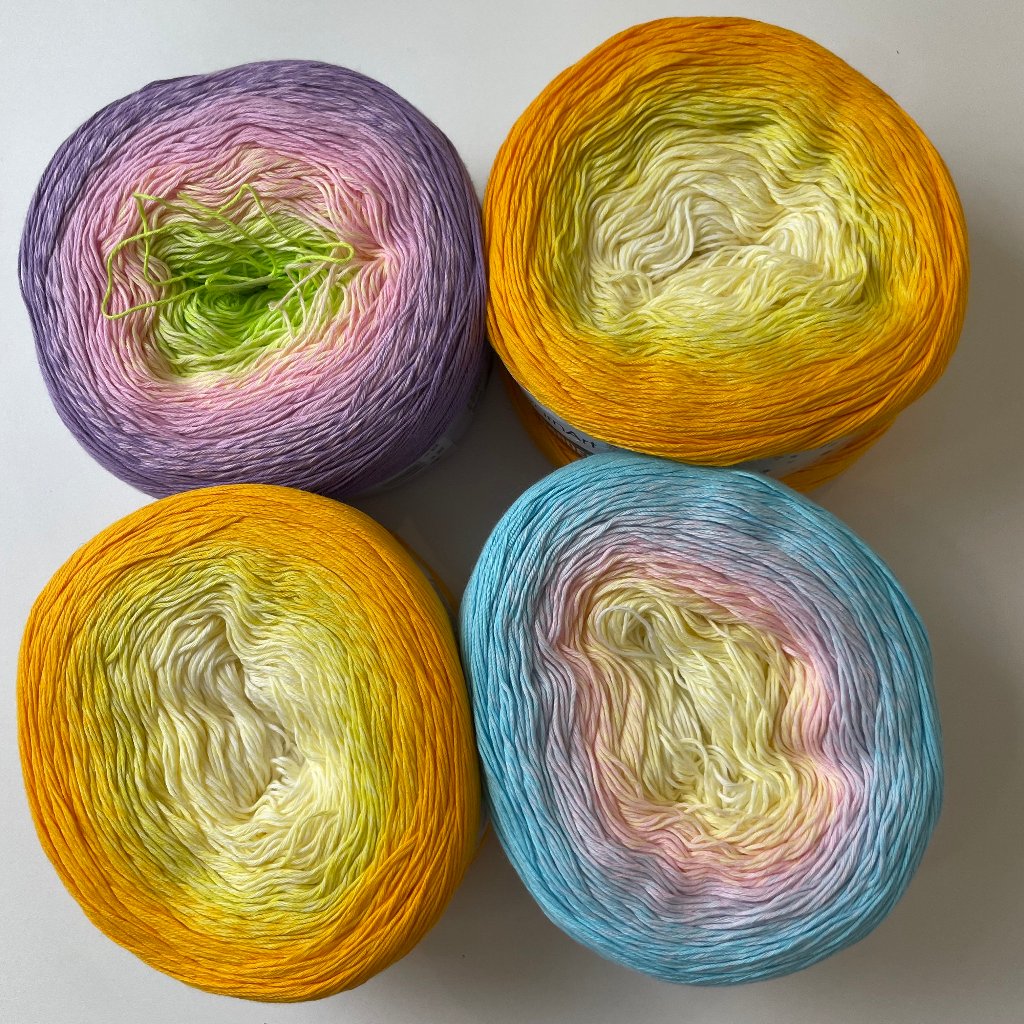 Jual Benang rajut katun premium 1000 meter warna warni rainbow cake ...