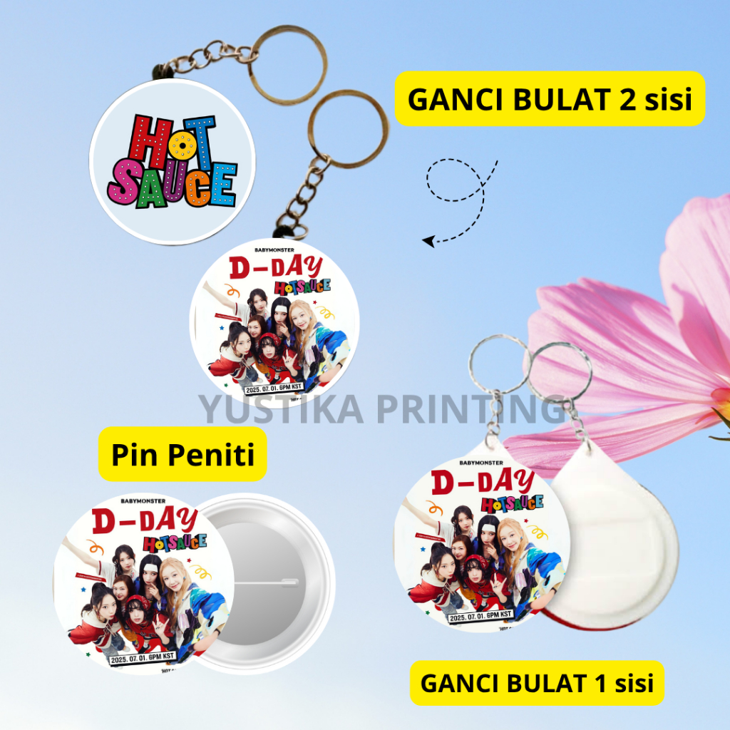 Jual (GANCI BULAT) Gantungan Kunci dan PIN BABYMONSTER - FREE PC RANDOM ...