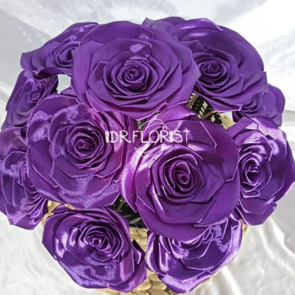 Jual bunga pita Satin/ bunga mawar pita satin | Shopee Indonesia