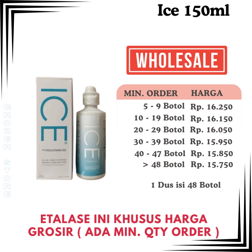 Jual ( GROSIR ) AIR CUCI SOFTLENS ICE 150ml WITH PRO VIT B5 - EXP JULI ...