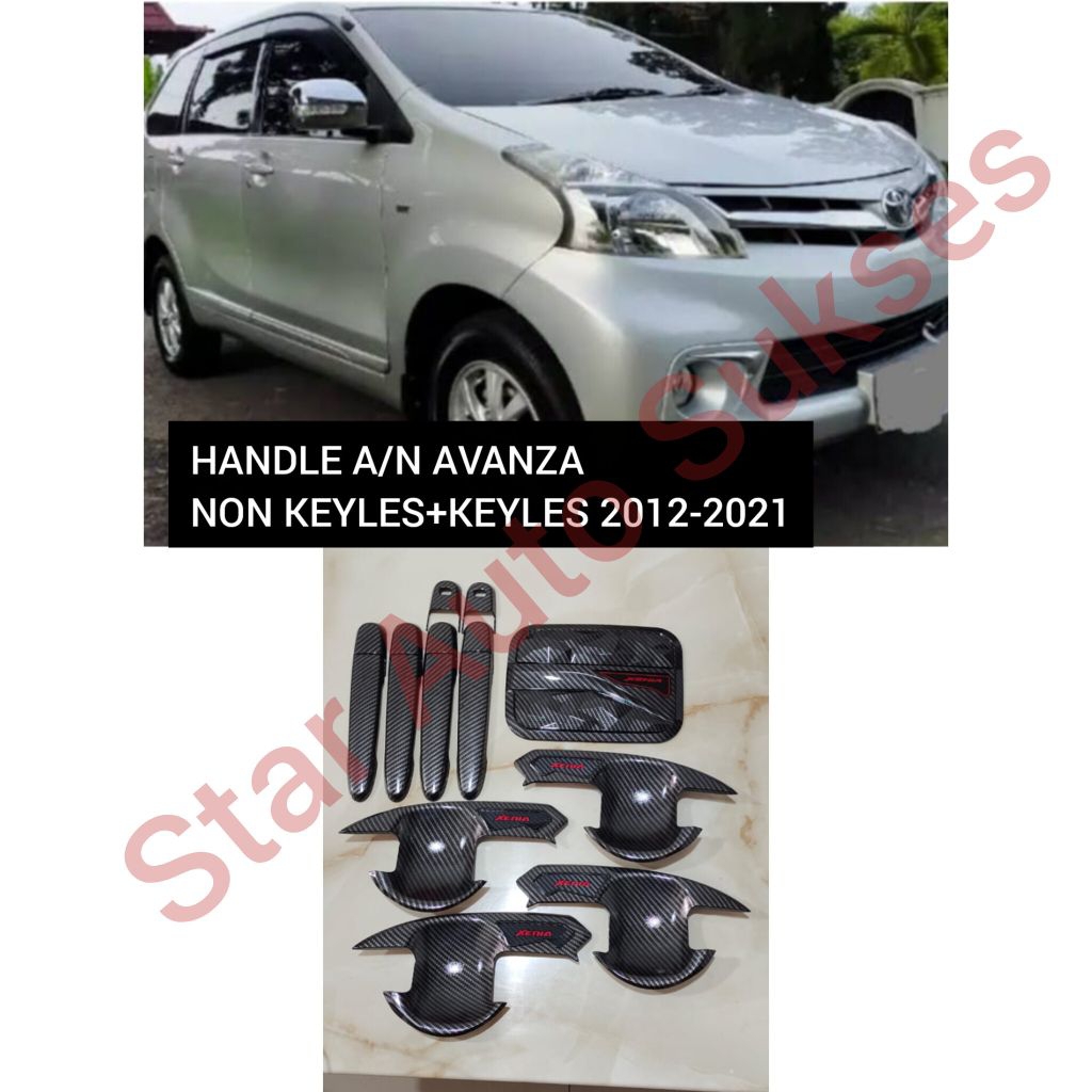 Jual PAKET CARBON ALL NEW AVANZA COVER HANDLE+OUTER +TUTUP BENSIN A/N ...