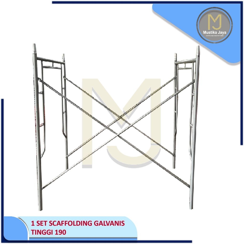 Jual Scaffolding 1 SET Main Frame Tinggi 190 cm Steger, Perancah Besi ...