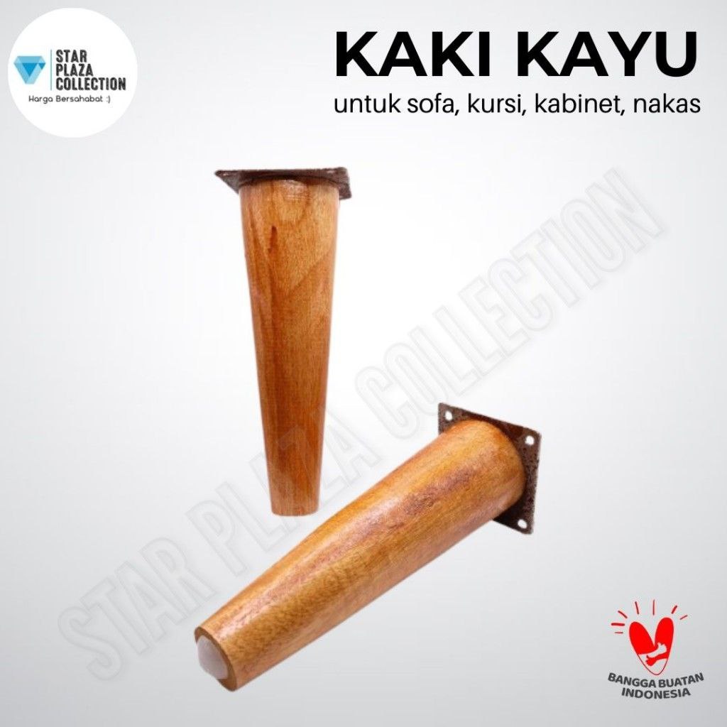 Jual Kaki Retro Kayu Sofa Kursi Stool Lurus 20cm Plat / Kaki Tanduk ...