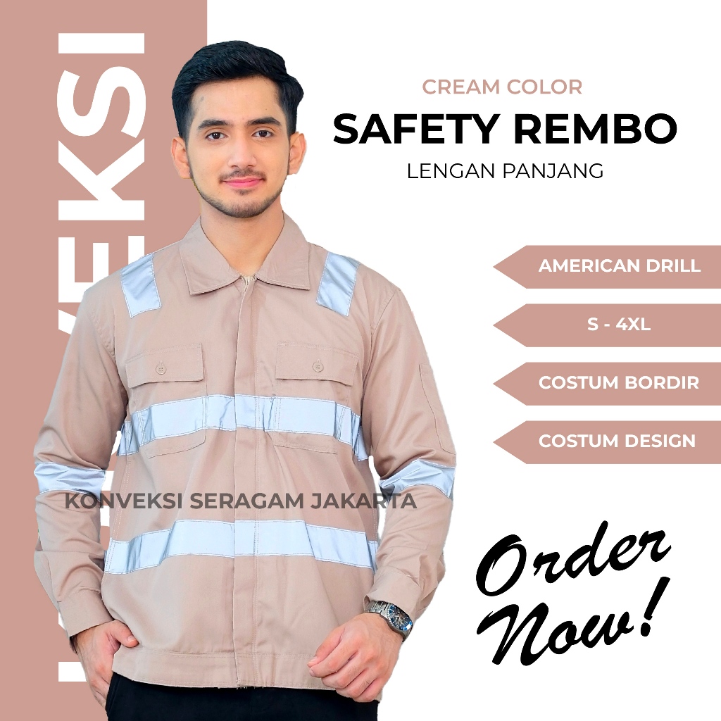 Jual Baju Kemeja Safety Rembo Lengan Panjang - Seragam Kerja Atasan ...