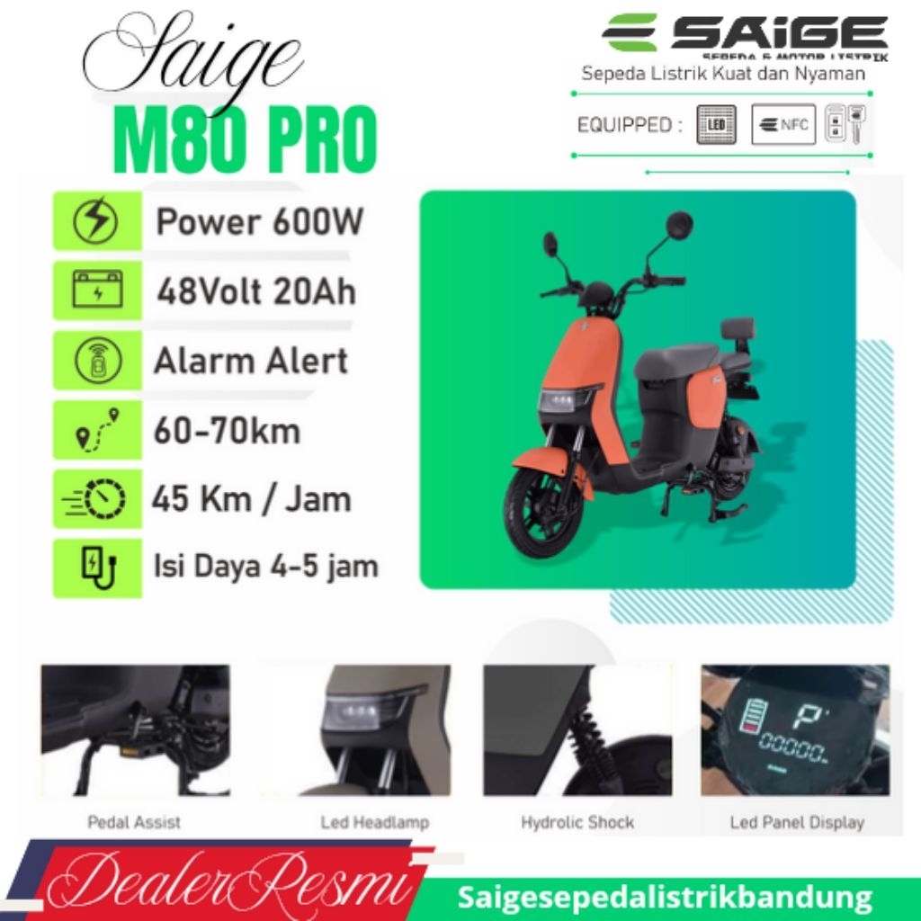 Jual Saige m80 pro Waterproof 600 watt 48v/12Ah Garansi resmi saige ...