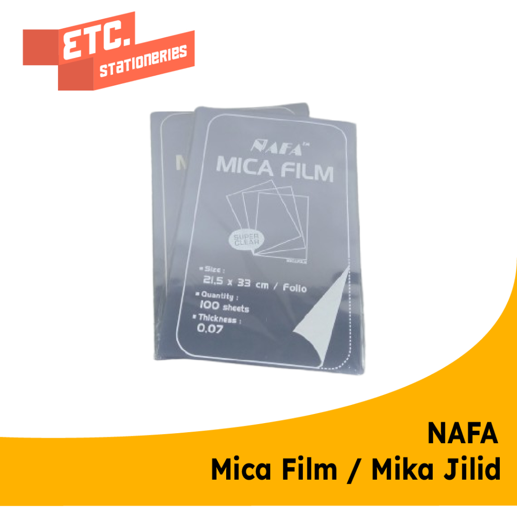 Jual Mica Film / Mika Jilid Transparant [100 SHEET] [NAFA] | Shopee ...