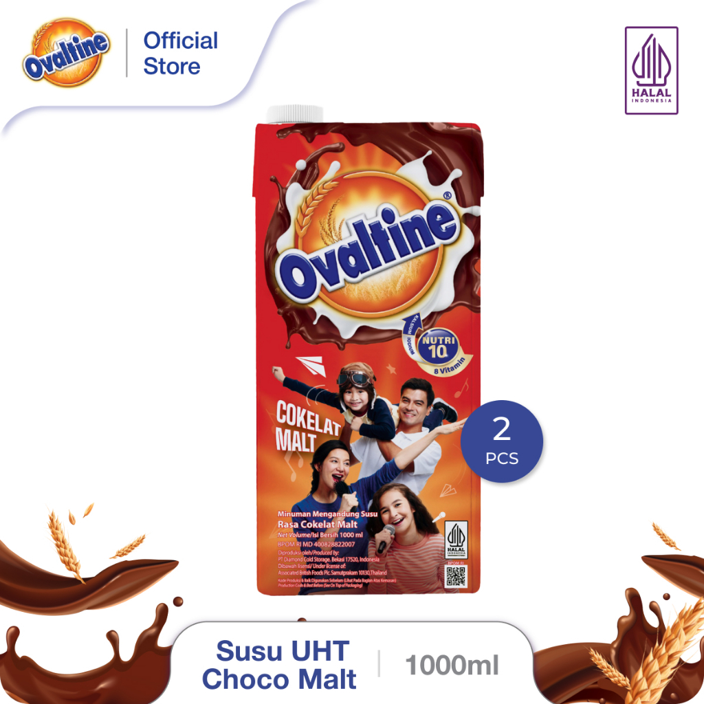 Jual Ovaltine Susu UHT Choco Malt 1L x 2pcs | Shopee Indonesia