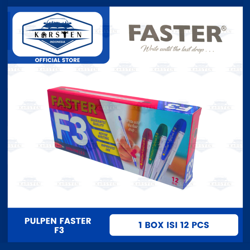 Jual Pulpen | Bolpen | Pena Faster F3 (1 Lusin) | Shopee Indonesia