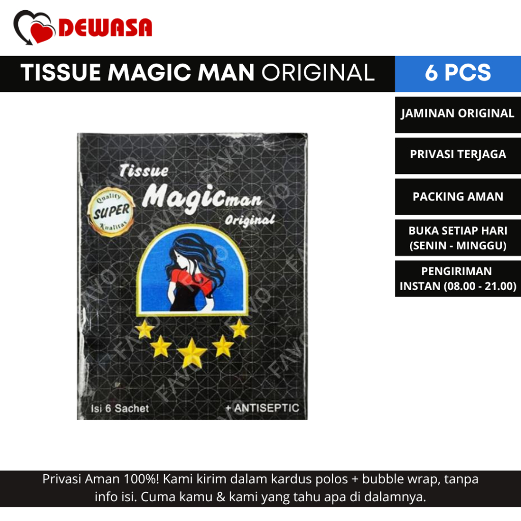 Jual Tissue Magic Man Original - 6 Sachets (Tisu Magic Man Original ...
