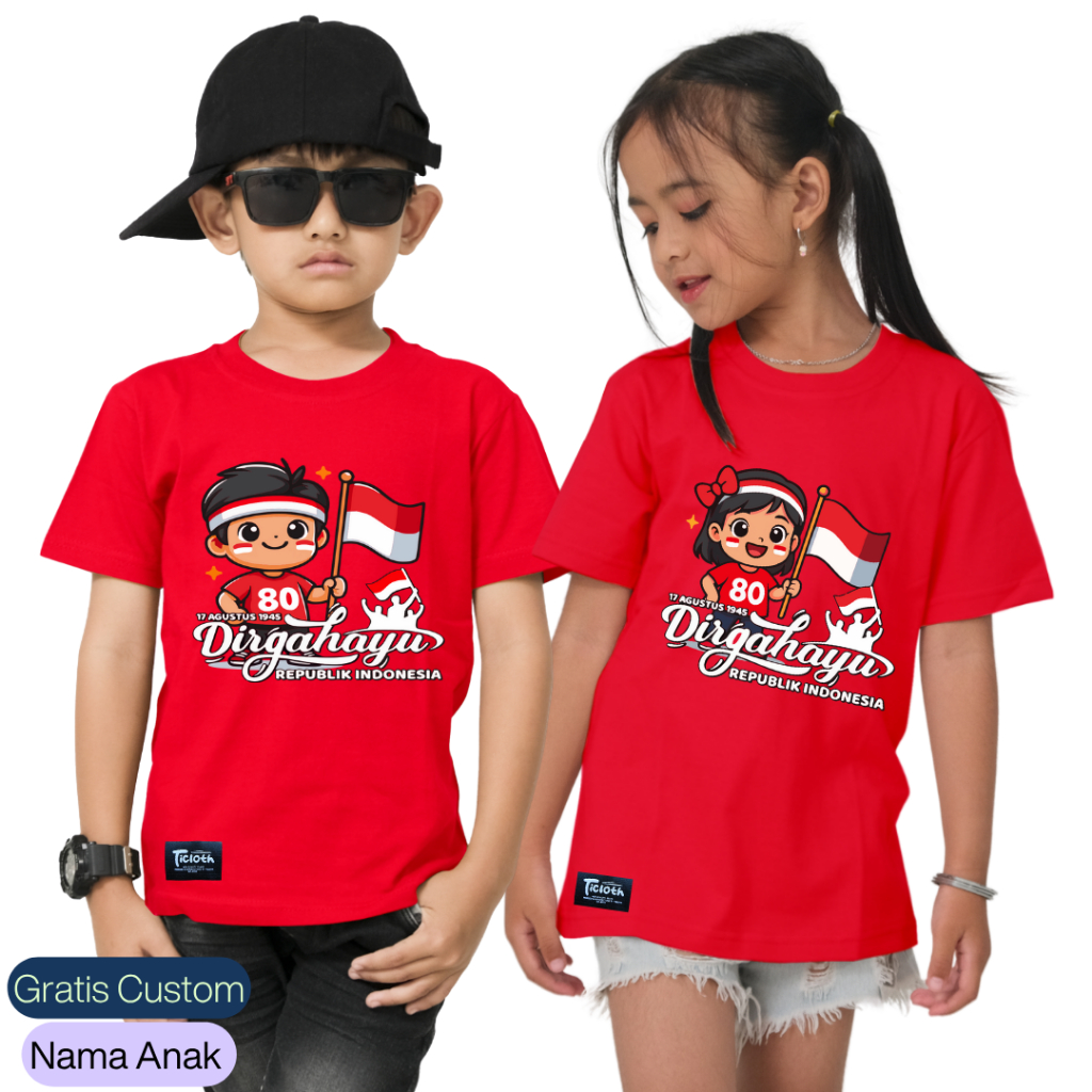 Jual Kaos Merah Putih Agustusan Anak Perempuan Baju 17 Agustus Laki ...