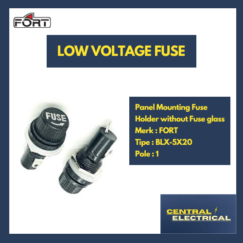 Jual FORT Panel Mounting Fuse Holder Without Fuse Glass 1 Pole merk ...