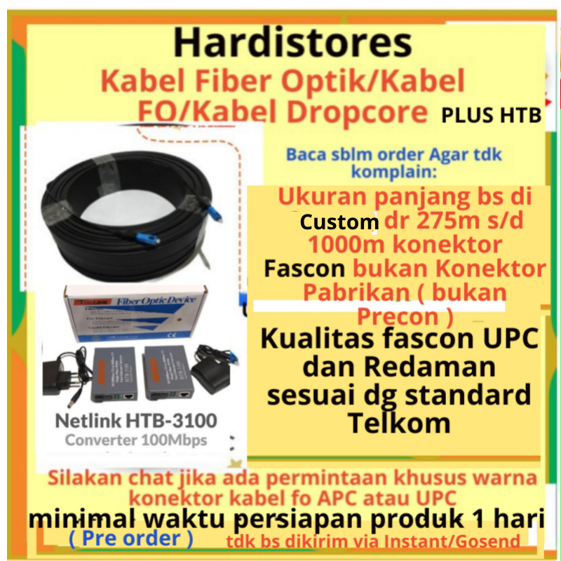 Jual Fiber Optik Dropcore FTTH Kabel FO Fascon 380 meter Bundling ...
