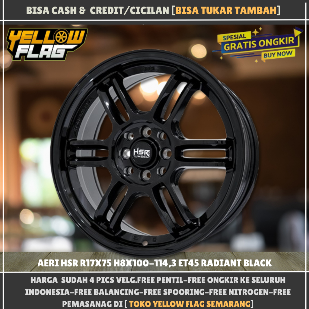 Jual Velg mobil ring 17 untuk yaris jazz kijang lgx tipe hsr aeri lubang 4x100-4x114,3 et45 ...
