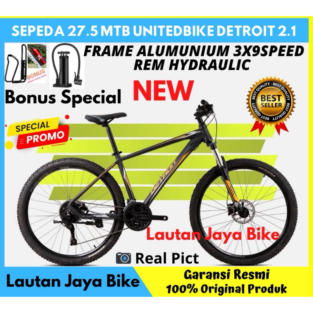 Jual SEPEDA GUNUNG 27.5 MTB Detroit 2.1 GENIO M3411 M573 Rem Discbrake Terbaru | Shopee Indonesia