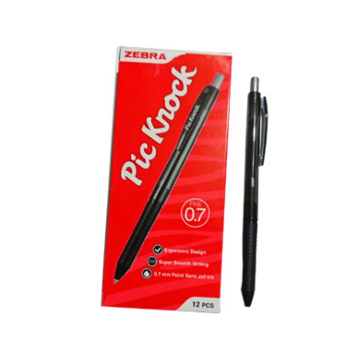 Jual Ballpoint / Bolpen / Pulpen Merk Zebra Piccolo Knock 0.7 Hitam ...