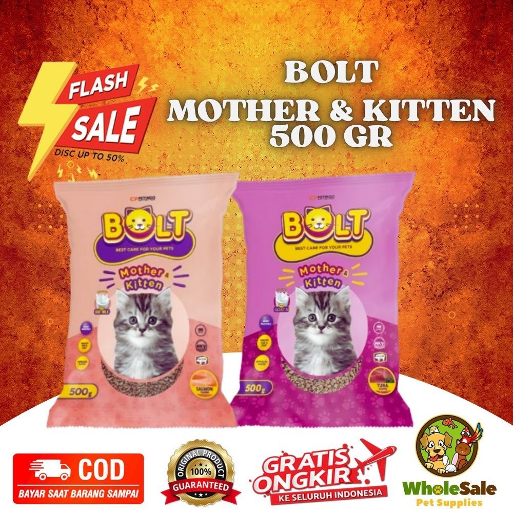 Jual Bolt Mother Baby Kitten Tuna Salmon 500gr / Cat Food Bolt ...
