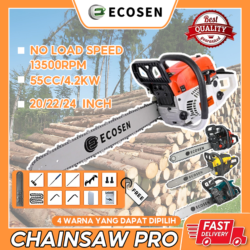 Jual ECOSEN 4NI1 Mesin Potong Kayu 58CC 20/22/24"Chainsaw 2Tak Untuk /Gergaji Mesin/Mesin ...