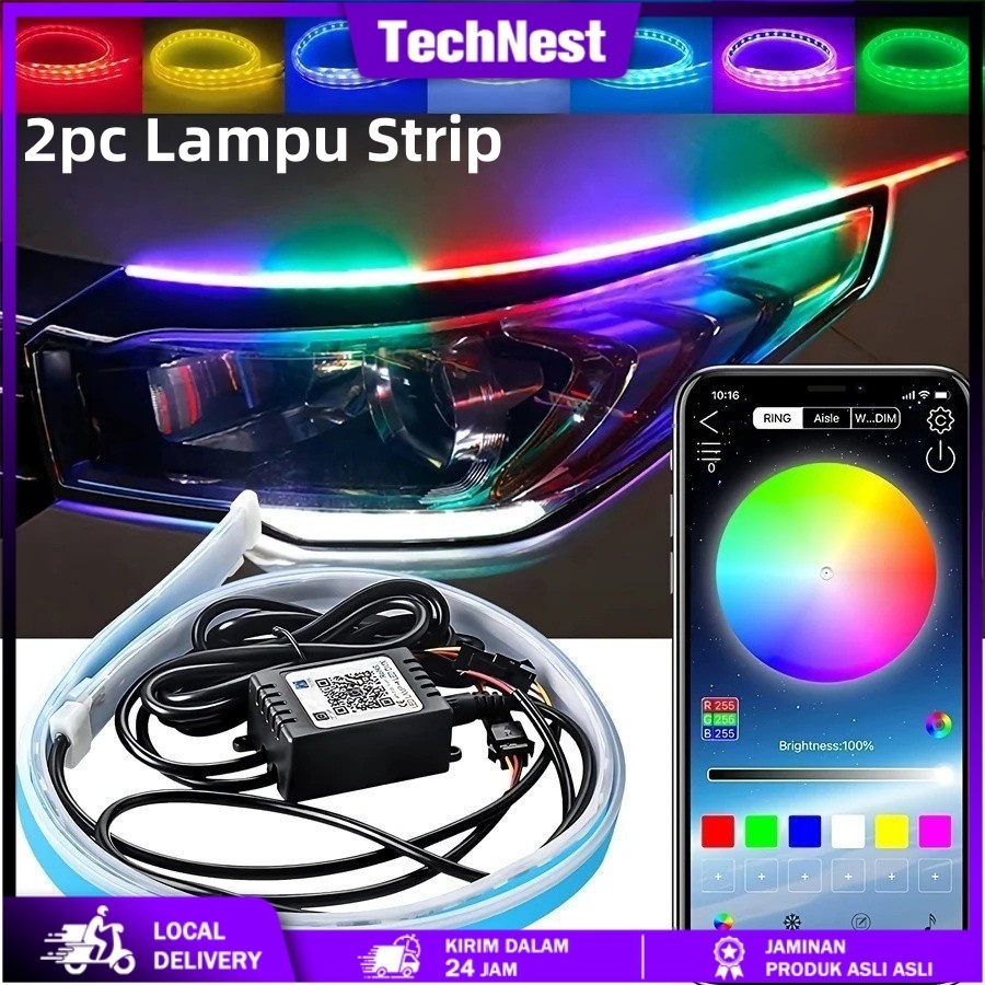 Jual 30/60cm 2pc Lampu LED DRL Alis ORIGINAL DRL RGB MATRIX UNIVERSAL ...