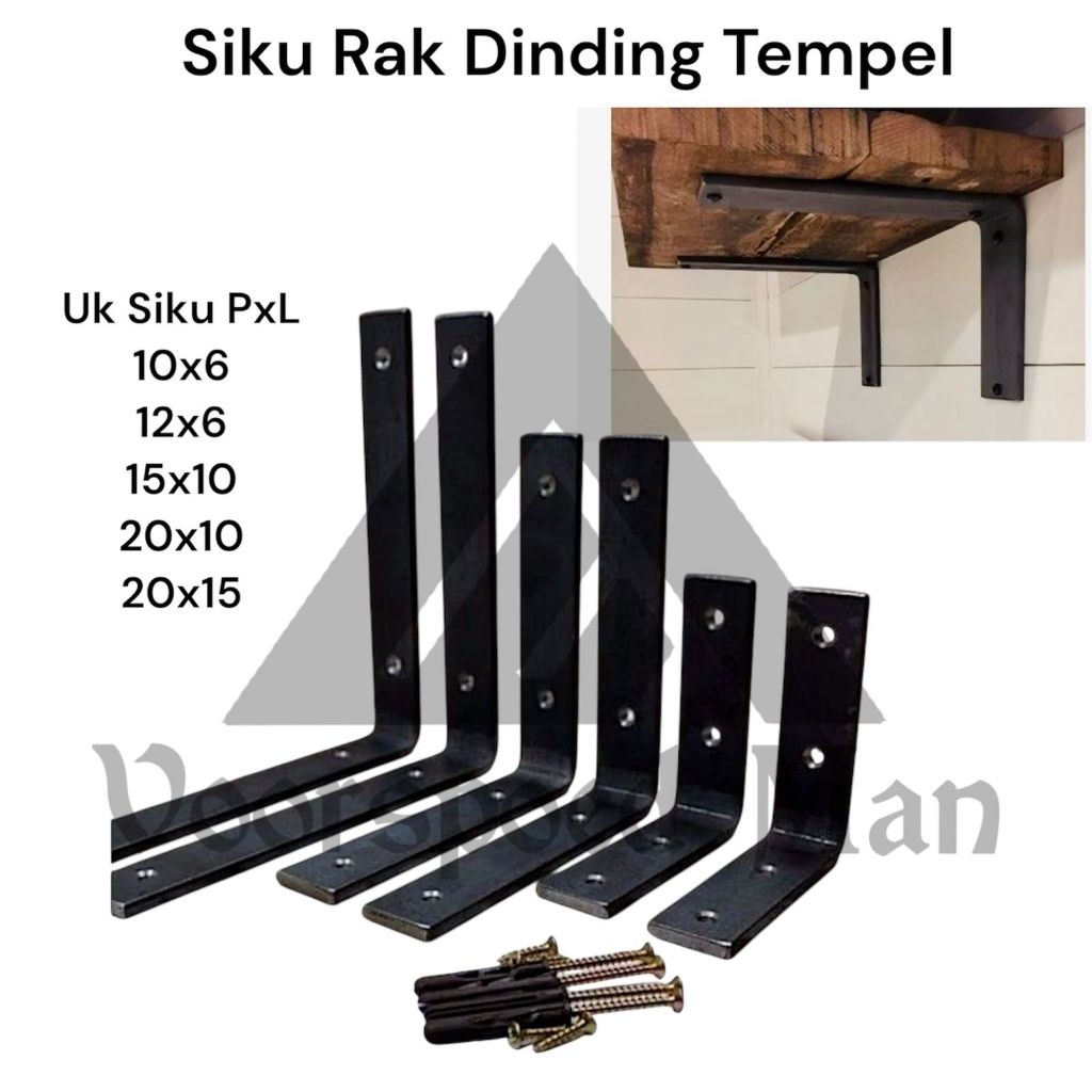 Jual [Voorspoed] Bracket Besi Siku Rak Dinding Tempel 10cm & 20cm Siku ...