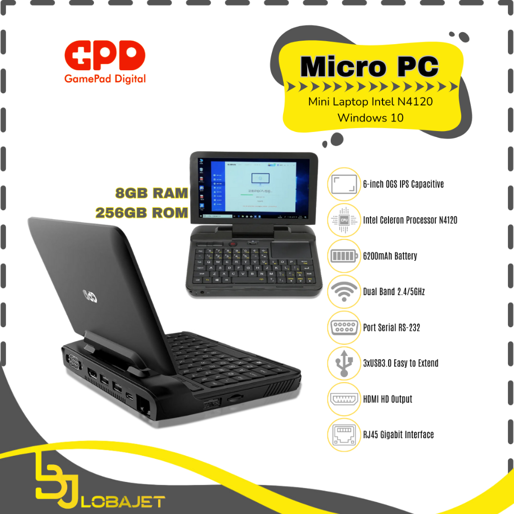 Jual GPD Micro PC - 6-inch Mini Laptop Intel N4120 - 8GB RAM 256GB ROM ...