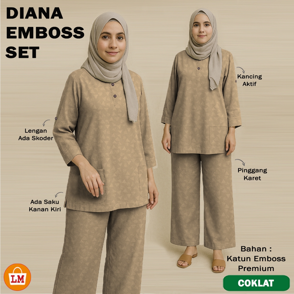 Jual LM 22652-22660 Setelan Baju & Celana Wanita Muslim Set DIANA ...
