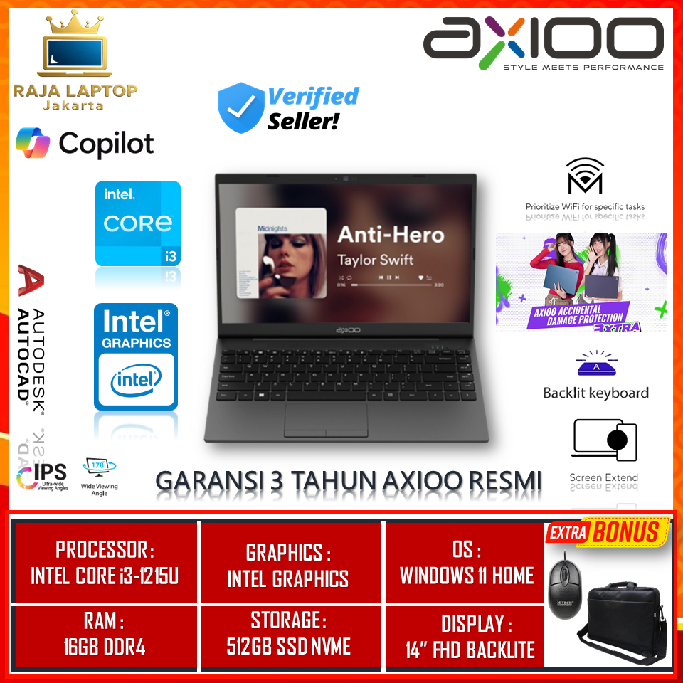 Jual Laptop Axioo Mybook Z6 Metal Intel Core i3 1215U 16GB 512GB SSD FHD Backlite Windows 11 ...