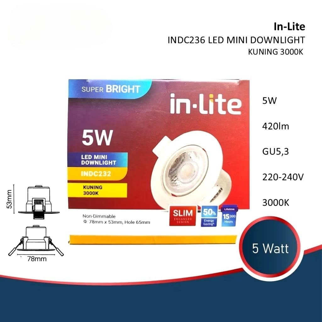 Jual InLite Downlight Spotlight LED INDC232 5w, 8w | Shopee Indonesia