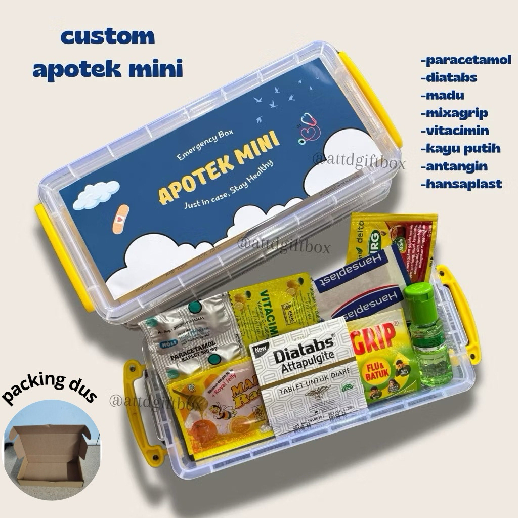 Jual READY STOK Apotek Mini | Medical Kit - Hampers - Emergency Box ...