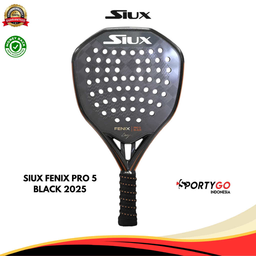 Jual Padel Racket SIUX Fenix Pro 5 Black 2025 | Raket Padel SIUX ...