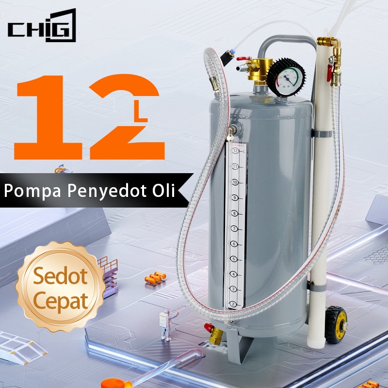 Jual CHIGE Pompa Sedot Oli Pneumatik 12L dengan Jarum Oil Extractor ...