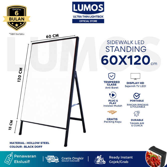 Jual Sidewalk Banner Dudukan LED Ultra Thin Light Box A-Board Sign ...