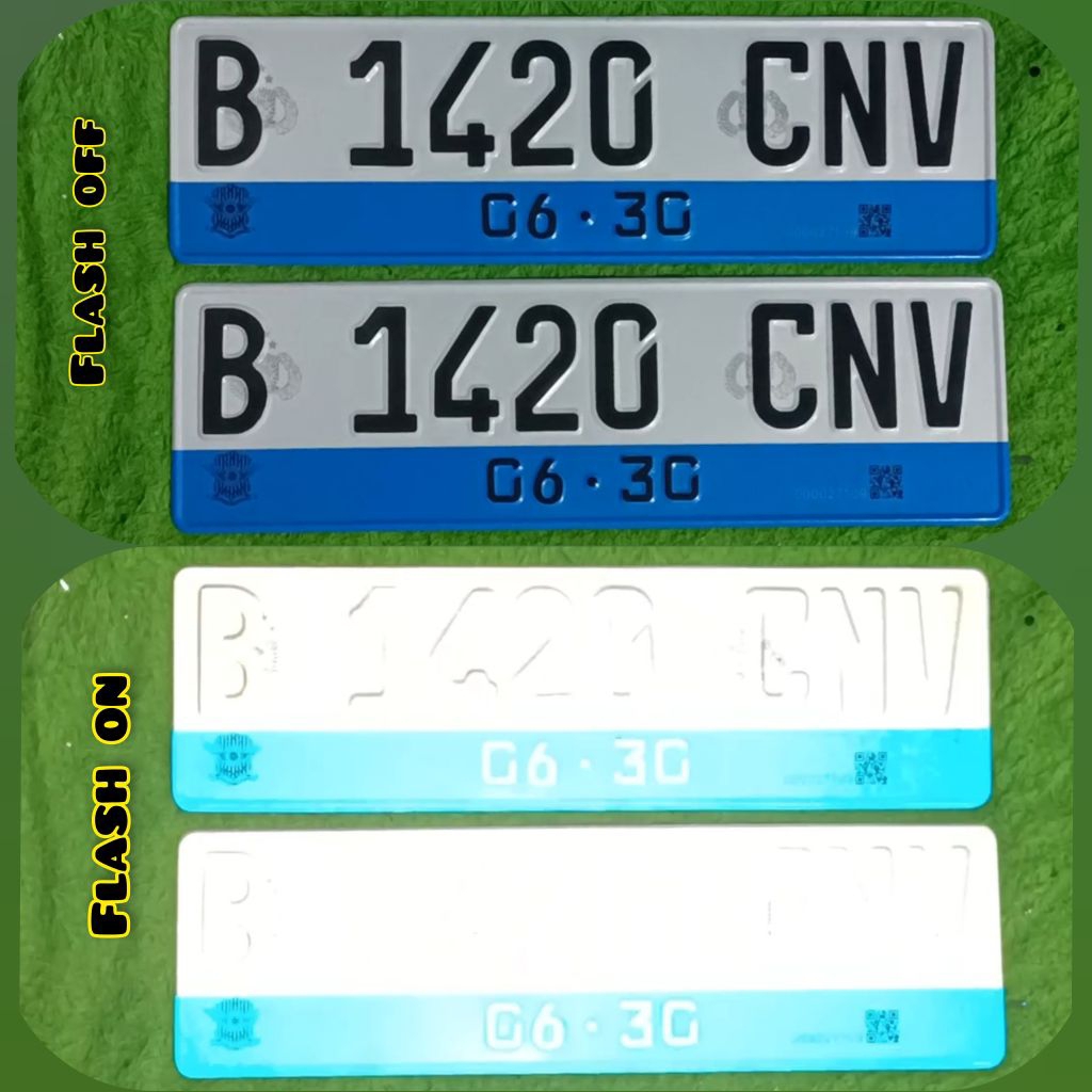 Jual plat mobil listrik full reflektif blank barcode 2pcs | Shopee ...