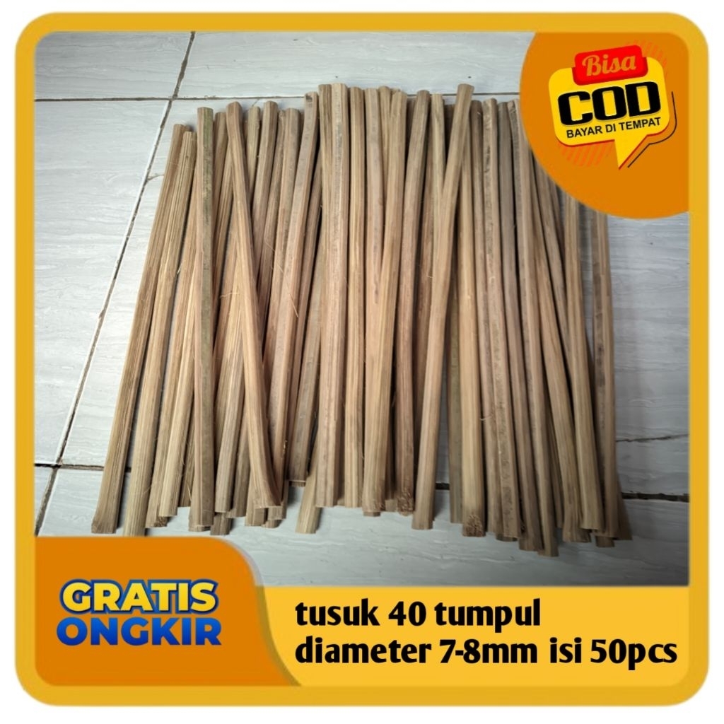 Jual Stick Bambu 40cm Tumpul diameter 7-8 mili isi 50pcs | Shopee Indonesia