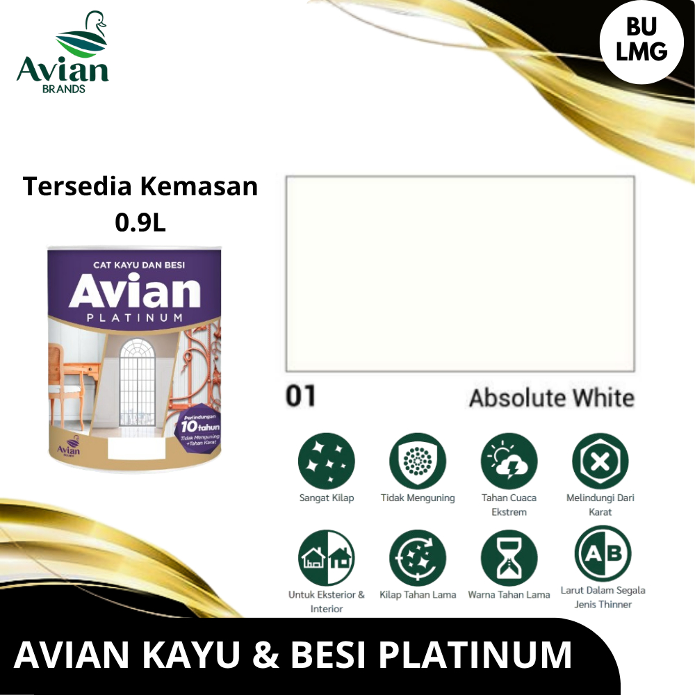Jual Avian Cat Kayu dan Besi Platinum Kemasan 0,9L | Shopee Indonesia