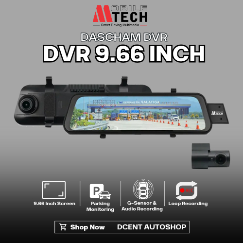 Jual Dashcam DVR MobileTech - DVR 9.66 Inch - 2 Way Camera - Dashcam Mobil - Kamera Parkir Mobil ...