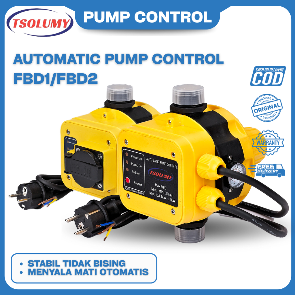 Jual Tsolumy Pengontrol Tekanan Pompa Air Otomatis FBD Pressure Control ...