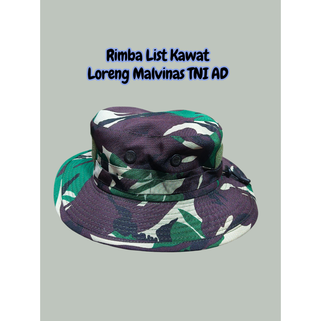 Jual Topi Rimba Loreng Malvinas TNI AD Velbed Kawat - Topi TNI AD Kawat ...