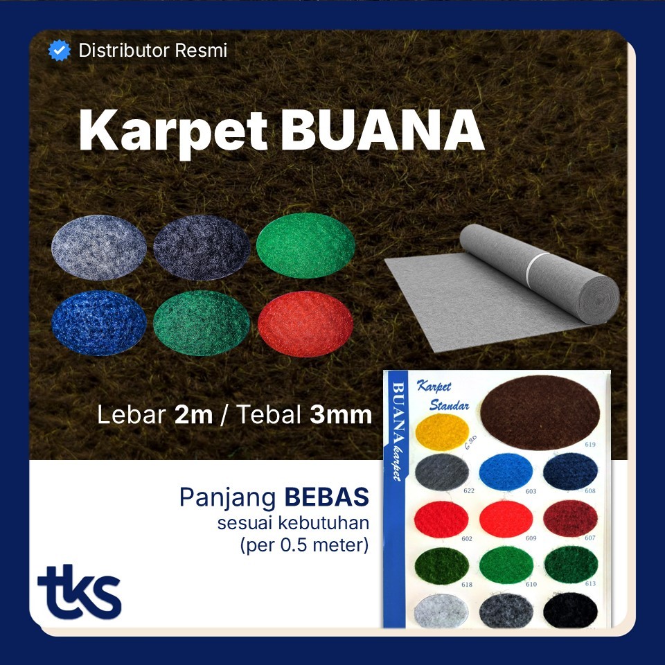 Jual [0.5m] Karpet Bludru Polos BUANA 1/2 Meteran (Lebar 2m) / Karpet Mushola / Karpet Lantai ...