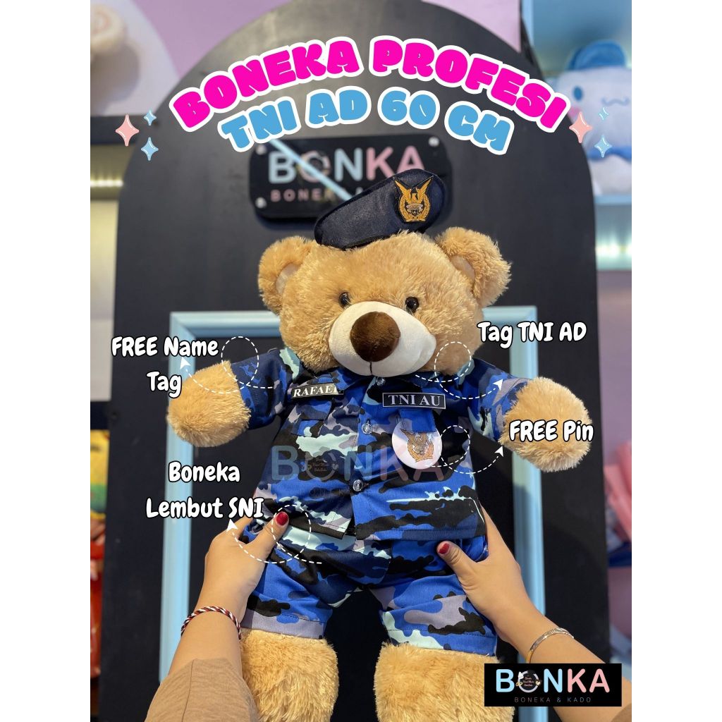 Jual Hadiah Spesial Boneka Profesi TNI AU 60 cm FREE Name Tag dan Pin ...