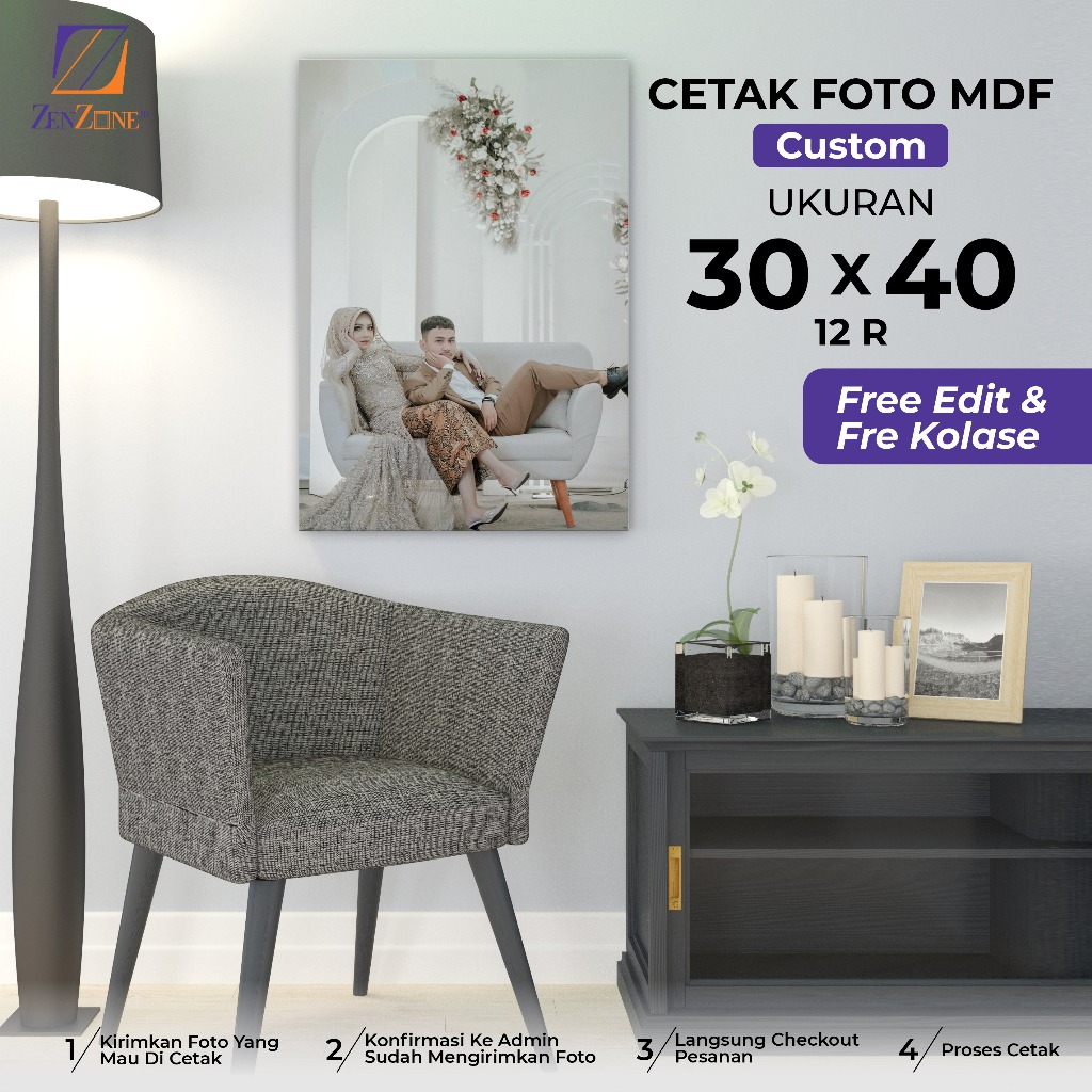 Jual Cetak Foto Mdf Jumbo Ukuran 12R 30X40CM Cetak Foto Prewedding ...