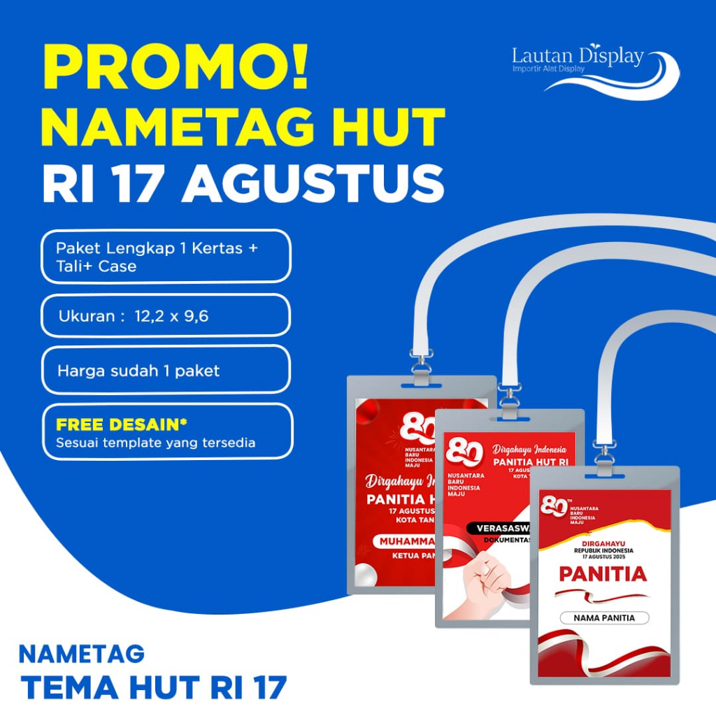 Jual Cetak Nametag Lanyard Panitia HUT RI – Name Tag Acara 17 Agustusan ...