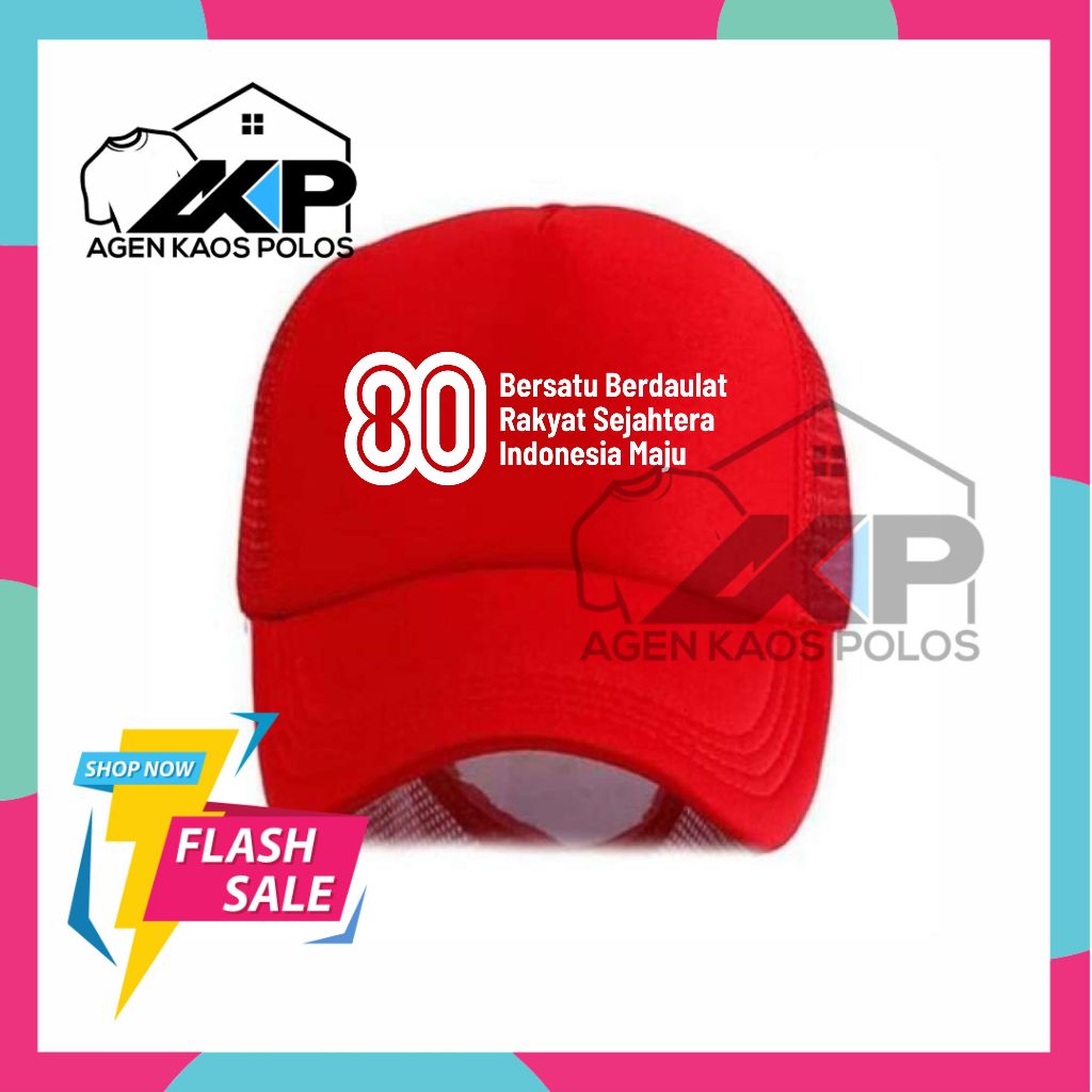 Jual Topi Trucker / Jaring HUT RI 80 Tahun Kemerdekaan INDONESIA / TOPI ...