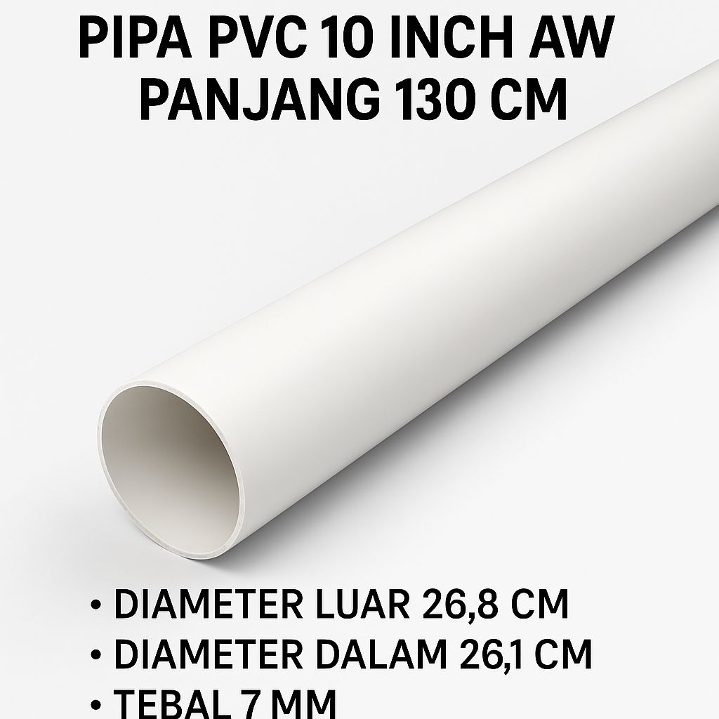 Jual Pipa PVC 10 Inch AW Panjang 130 cm • Diameter Luar 26,8 cm • Tebal ...