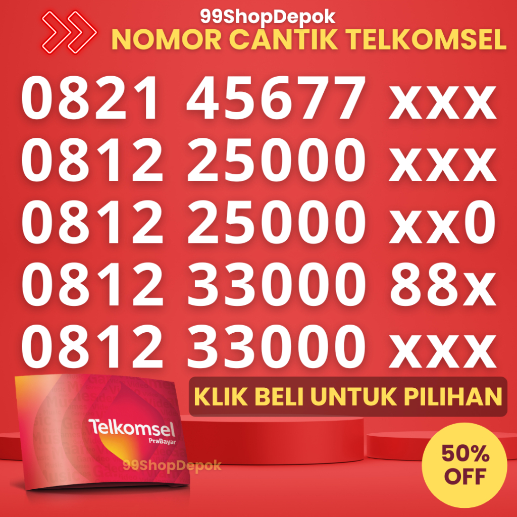 Jual Kartu Perdana Nomor Cantik Telkomsel Simpati KODE 250.5 - Nomer Cantik Telkomsel 5000 - No ...