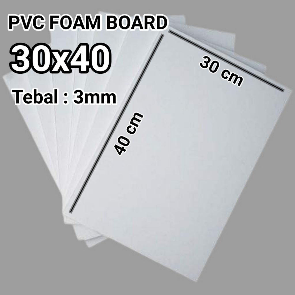 Jual PVC Lembaran 30x40 cm tebal 3mm / PVC Foam Board 30x40 tebal 3mm ...
