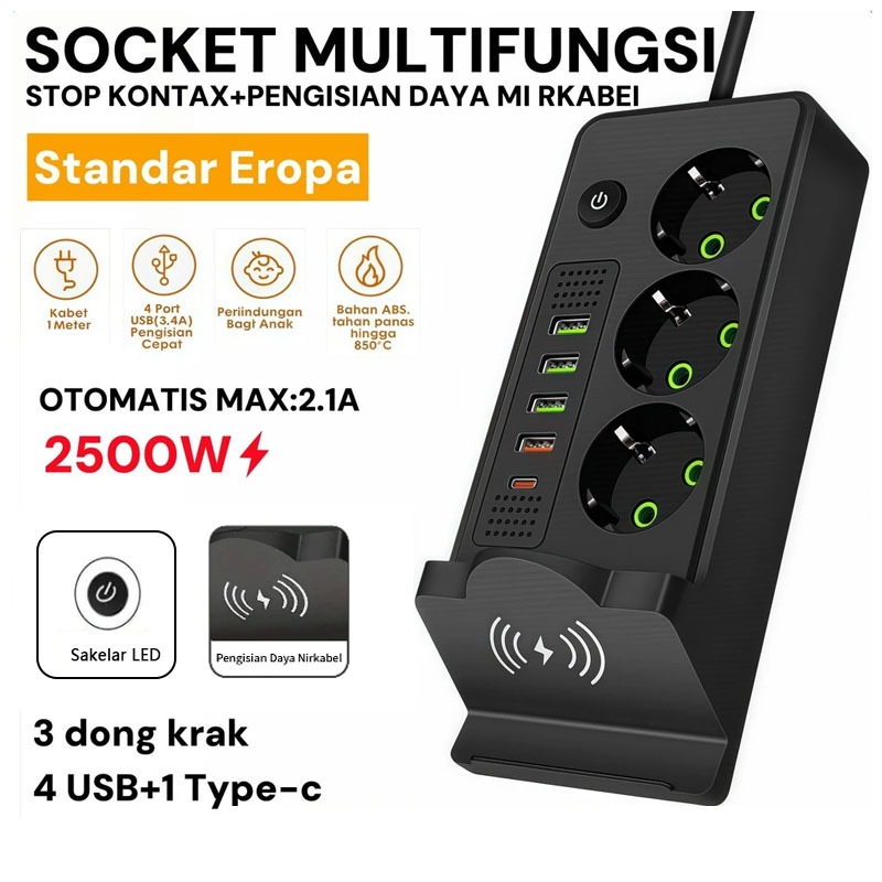 Jual 【COD】2500W Power Strip Power Socket Charger Stop Kontak Usb Charger 5M | Power Socket ...
